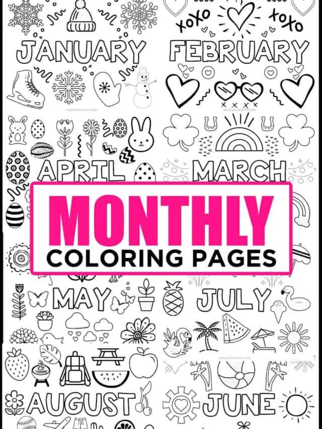 Months Coloring Pages - Made with HAPPY
