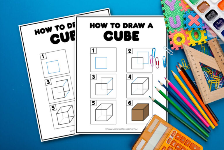 How To Draw A Cube in 3D - Made with HAPPY