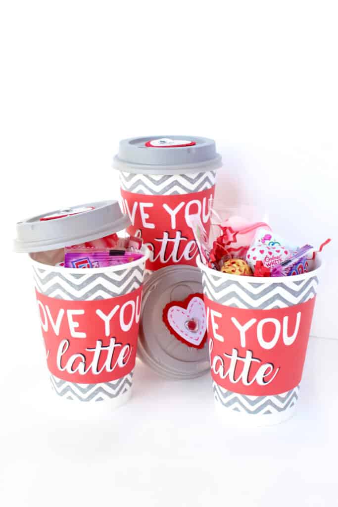 Free Printable Coffee Cup Sleeve Valentine: I Love You a Latte