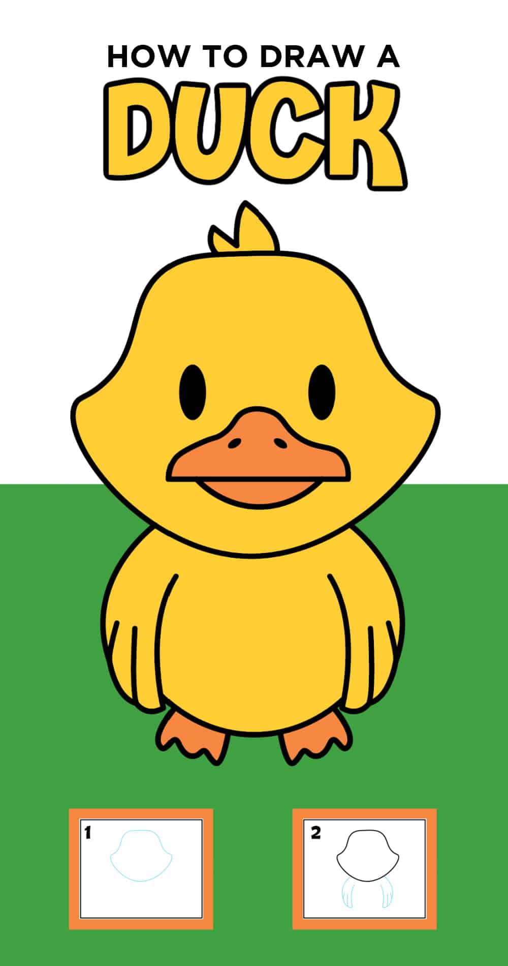 How To Draw a Duck Easy Step-By-Step Tutorial - Made with HAPPY