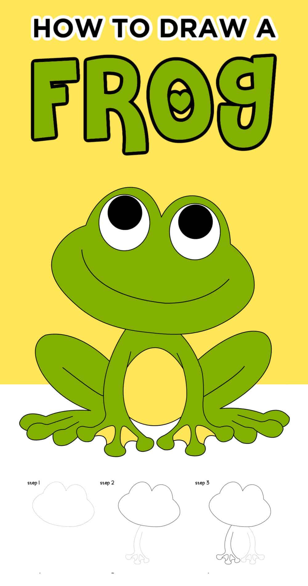How to Draw a Frog Easy Step By Step - Made with HAPPY
