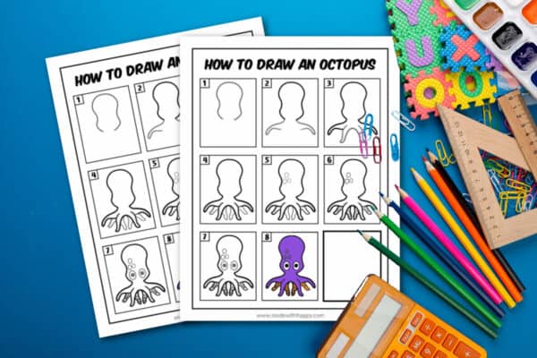 How To Draw an Octopus Easy Step-by-Step Tutorial - Made with HAPPY