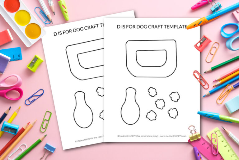 D is For Dog Craft with Printable Letter D - Made with HAPPY