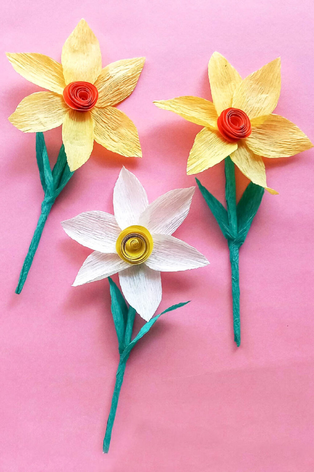 Crepe Paper Daffodils - Made with HAPPY