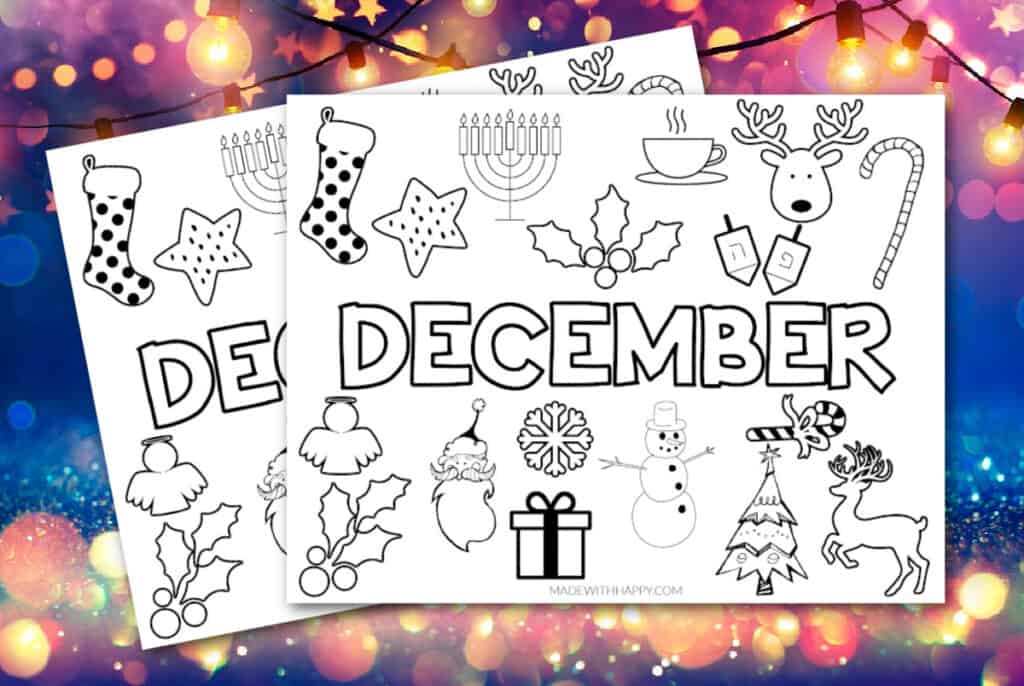 101+ FREE Printable December Coloring Pages - Made with HAPPY