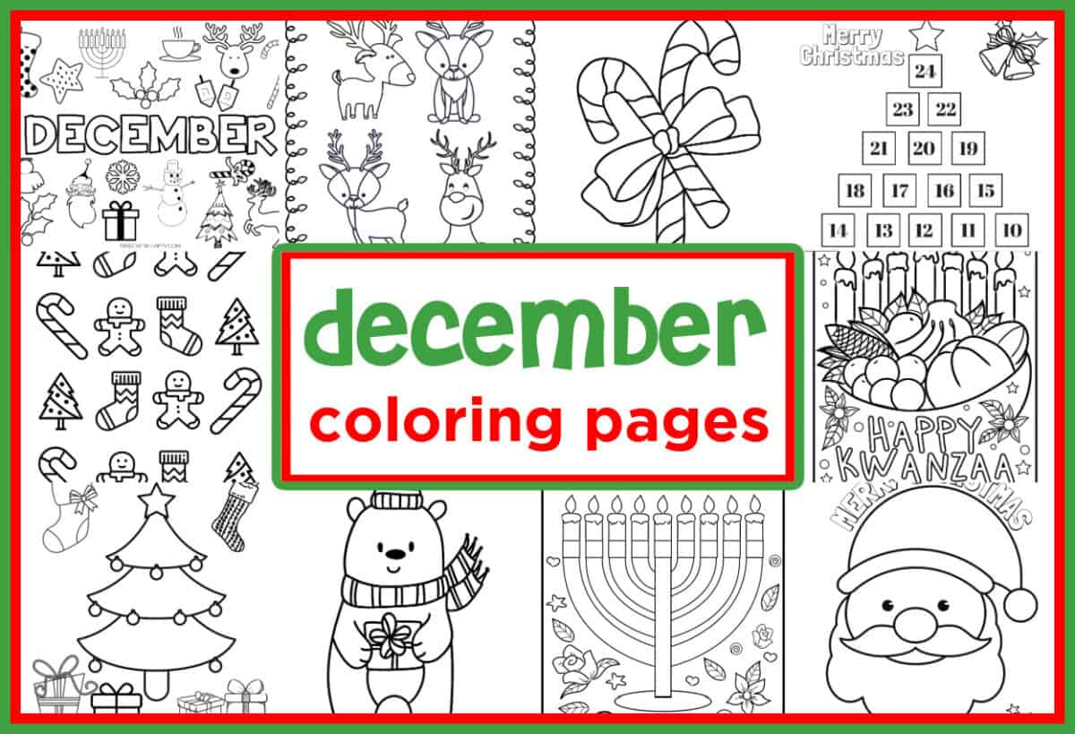 FREE December Coloring Page Printable - Made with HAPPY