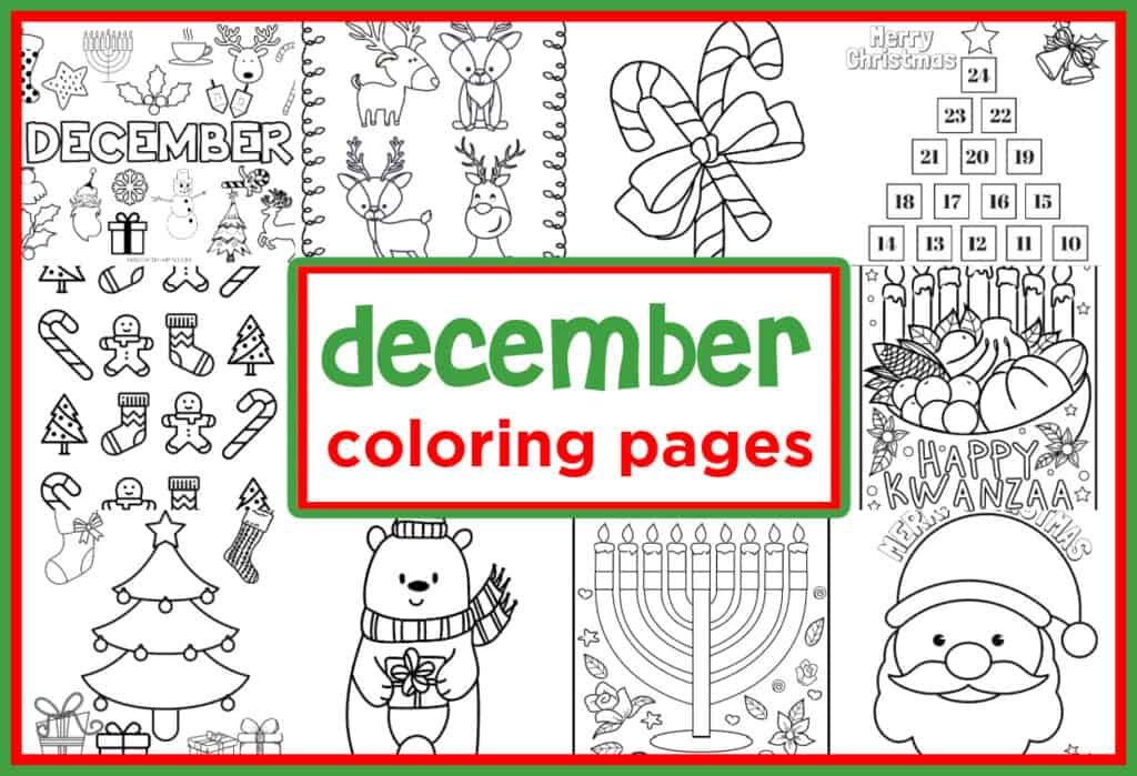 101+ FREE Printable December Coloring Pages - Made with HAPPY