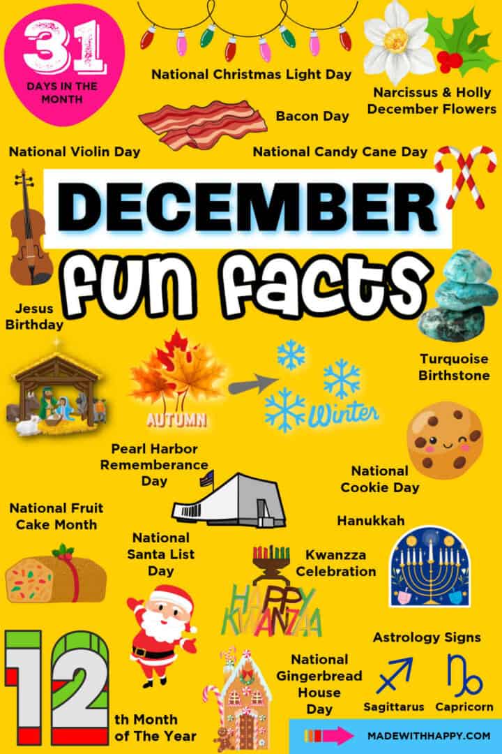 December Fun Facts - Made with HAPPY