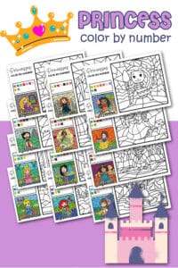 12 Free Printable Disney Princess Color By Number Pages