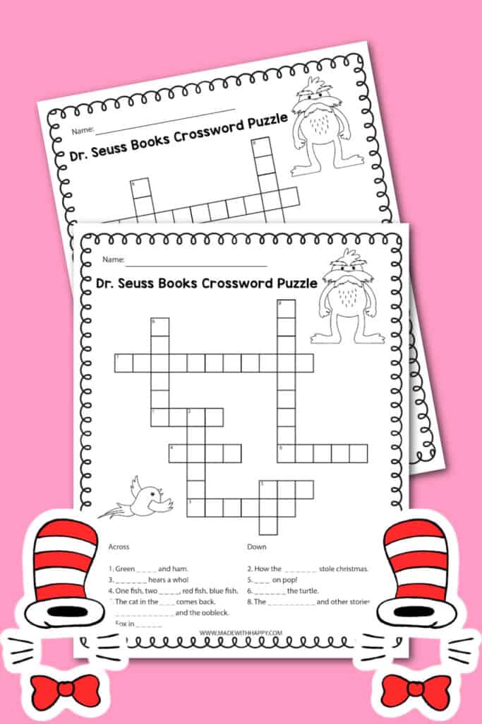 Dr. Seuss Printables Activities - Made with HAPPY