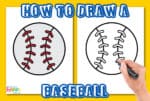 How To Draw a Baseball Easy Step-By-Step Tutorial - Made with HAPPY