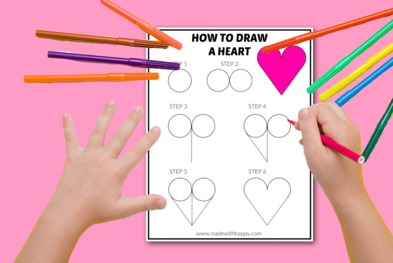 How To Draw a Heart Easy - A Step-by-Step Guide - Made with HAPPY