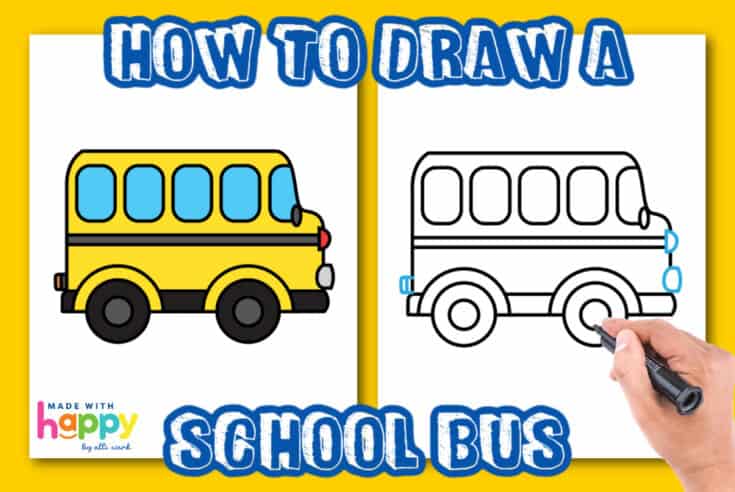 How To Draw a School Bus - Made with HAPPY