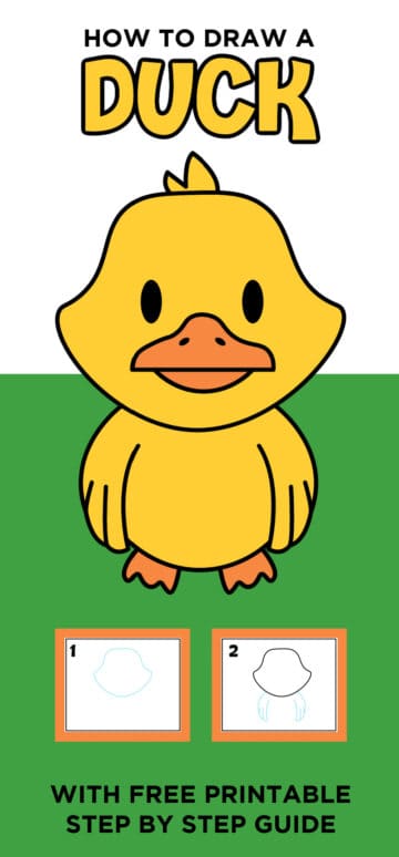 How To Draw a Duck Easy Step-By-Step Tutorial - Made with HAPPY