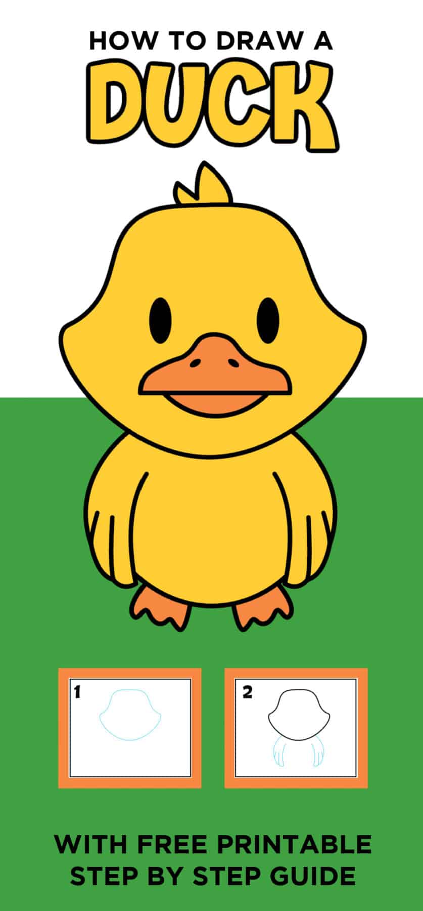 How To Draw a Duck Easy Step-By-Step Tutorial - Made with HAPPY