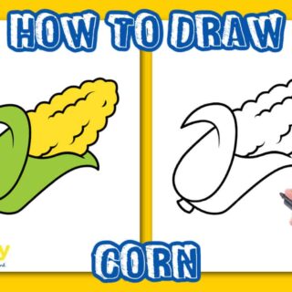 How To Draw Corn Easy Step By Step Tutorial - Made with HAPPY