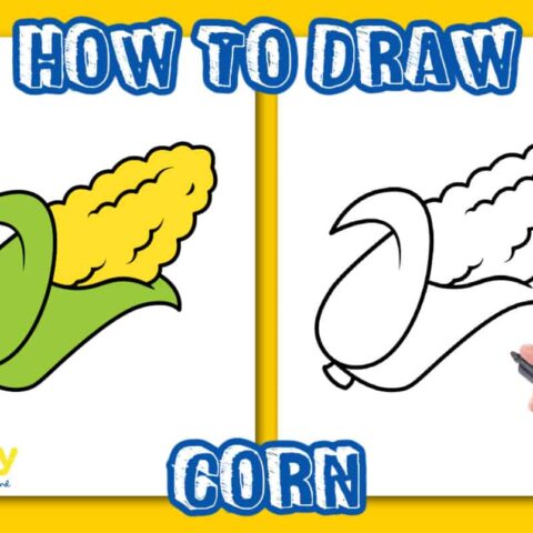 How To Draw Corn Easy Step By Step Tutorial - Made with HAPPY