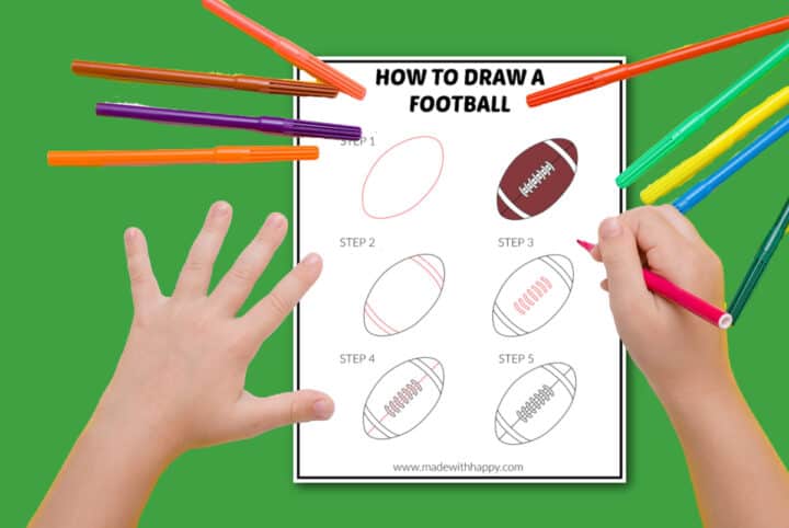 How To Draw a Football - Easy Step-By-Step Guide - Made with HAPPY
