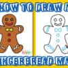 How To Draw a Gingerbread Man Easy Step-By-Step Tutorial