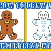 How To Draw a Gingerbread Man Easy Step-By-Step Tutorial
