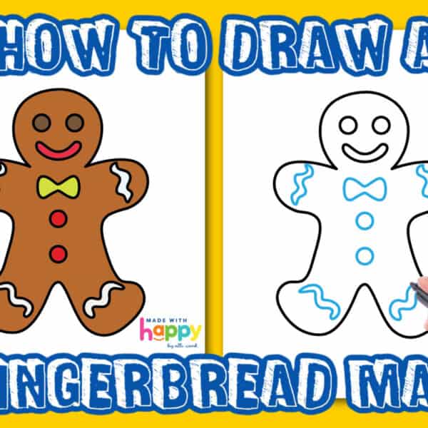How To Draw a Gingerbread Man Easy Step-By-Step Tutorial