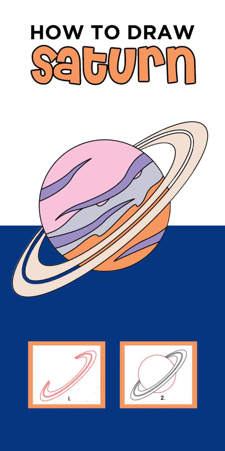 How To Draw Saturn Easy Step-by-Step Tutorial - Made with HAPPY