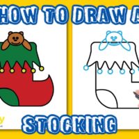 How To Draw a Stocking Easy Step-by-Step Tutorial - Made with HAPPY
