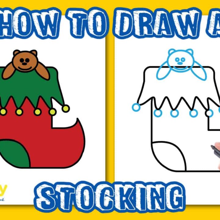 How To Draw a Stocking Easy Step-by-Step Tutorial - Made with HAPPY