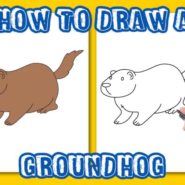 How To Draw a Groundhog - Easy Step-By-Step Tutorial - Made with HAPPY