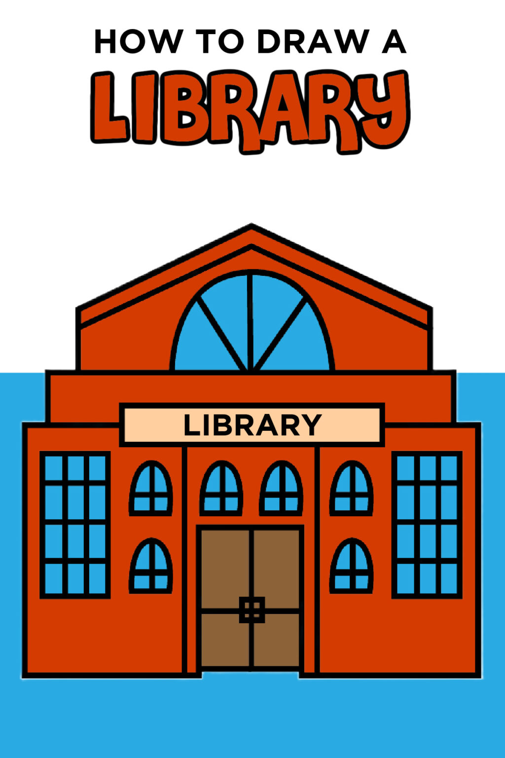 How To Draw a Library - Easy Step By Step Tutorial - Made with HAPPY