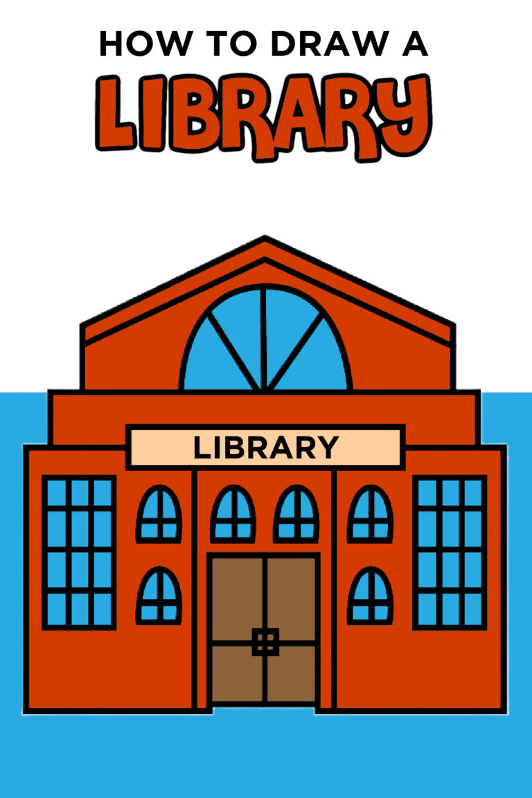 How To Draw a Library - Easy Step By Step Tutorial - Made with HAPPY