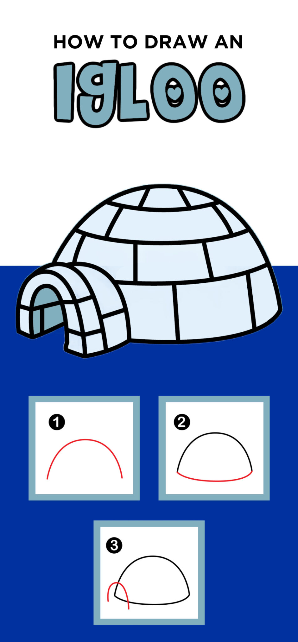 How to Draw an Igloo Easy Step-By-Step Tutorial - Made with HAPPY