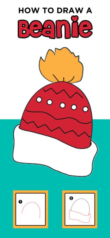 How To Draw a Beanie - Easy Step By Step Tutorial - Made with HAPPY