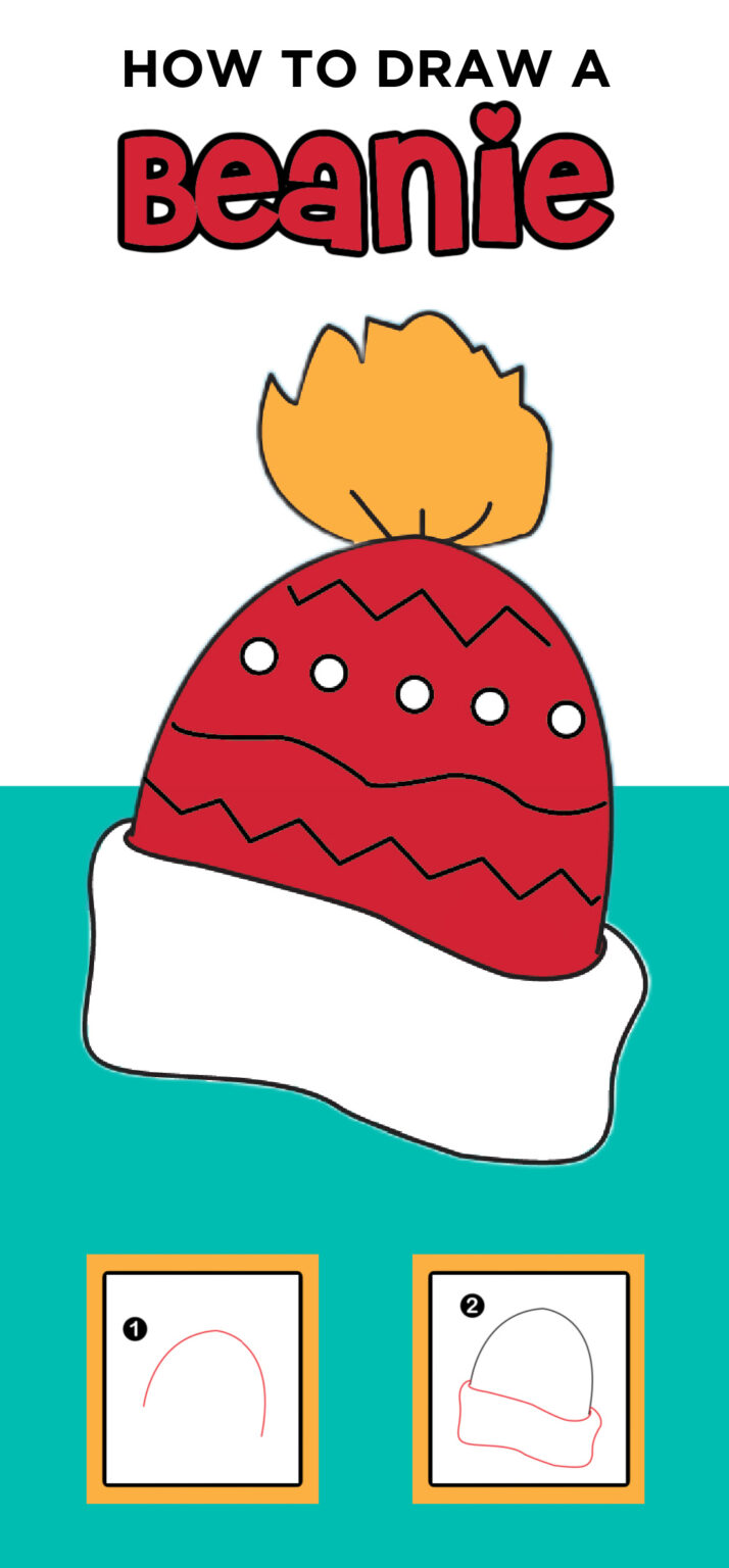 How To Draw a Beanie - Easy Step By Step Tutorial - Made with HAPPY