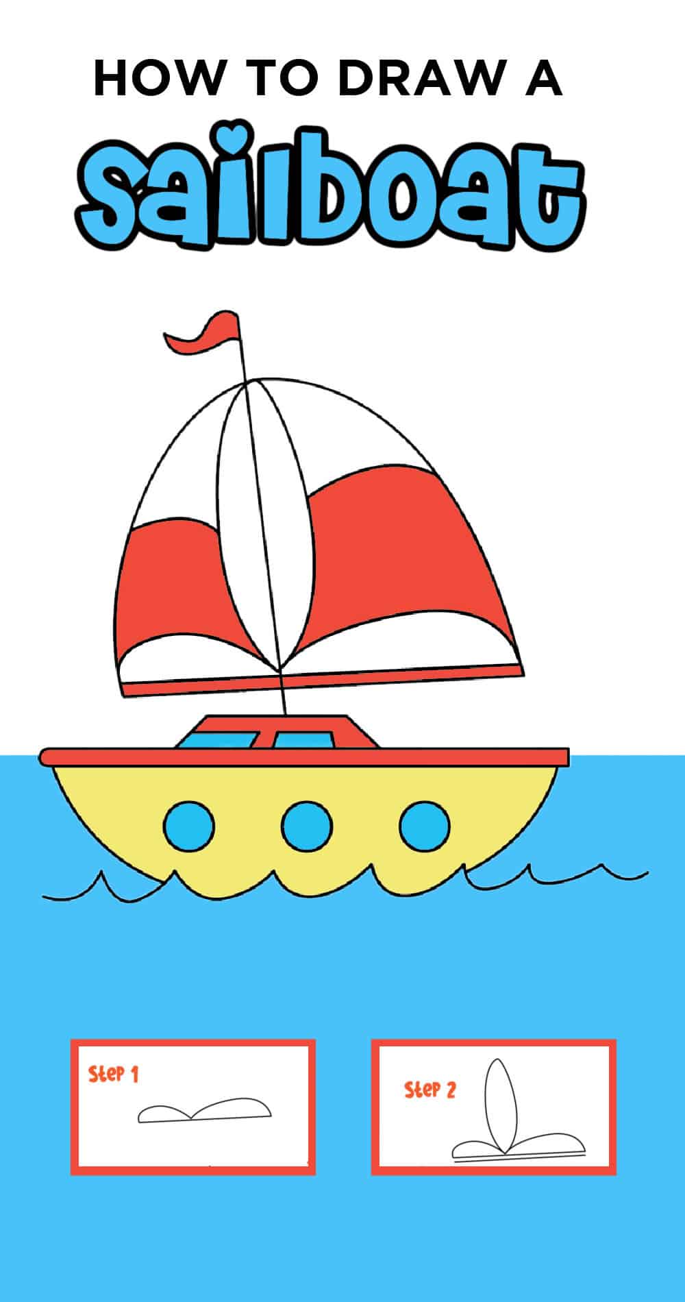 How To Draw a Sailboat - Made with HAPPY
