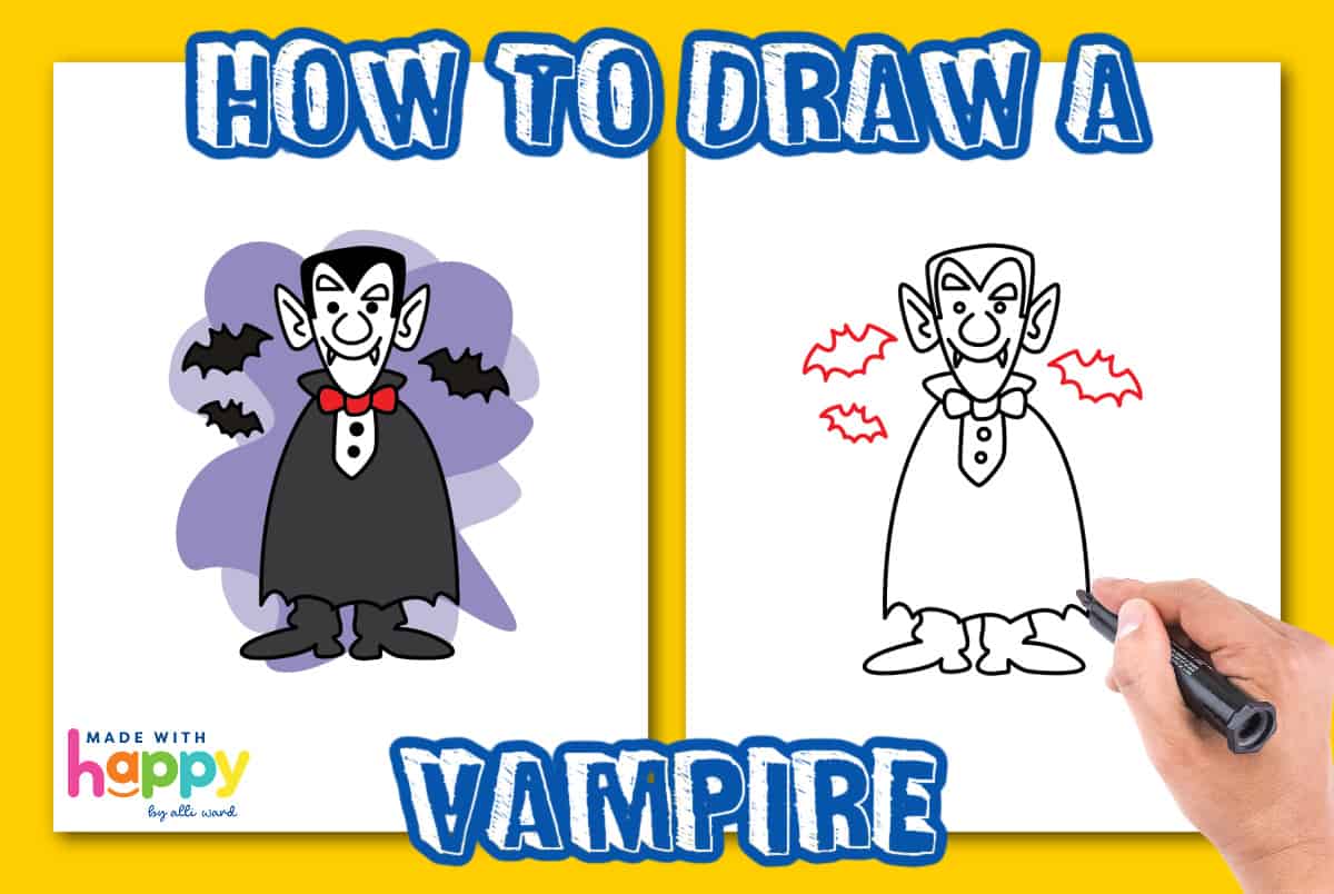 Vampire Sketches For Kids How To Draw Vampire: Easy Step By Step Art
