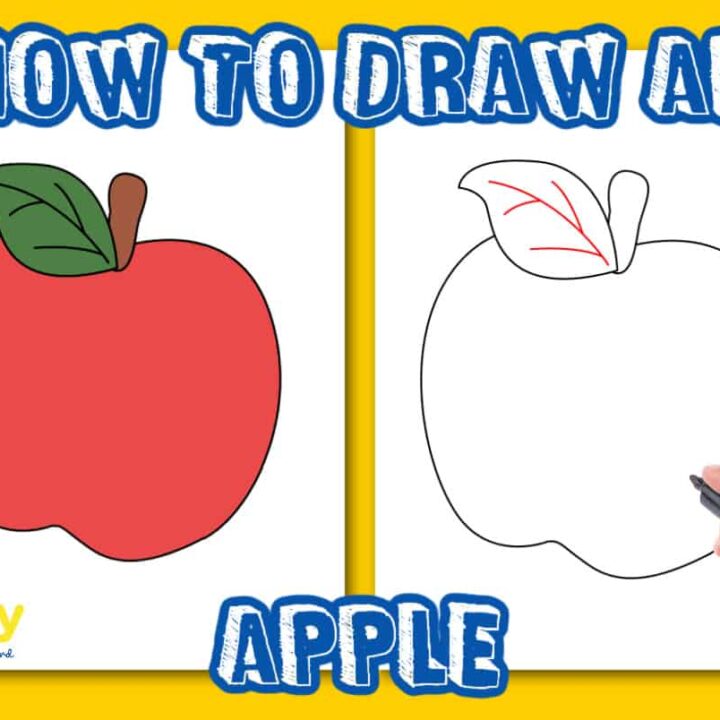 How To Draw an Apple Easy Step By Step Tutorial - Made with HAPPY