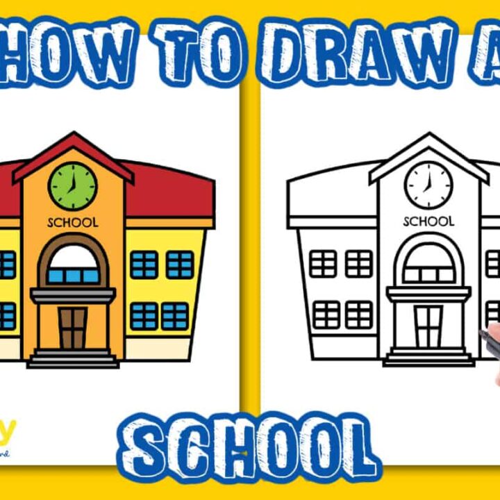 How To Draw a School - Easy Step By Step Tutorial - Made with HAPPY