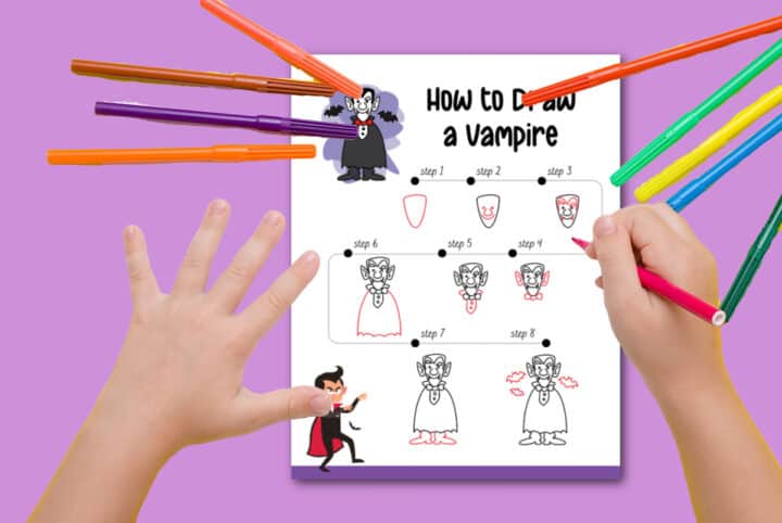 Easy How To Draw a Vampire Tutorial - Made with HAPPY
