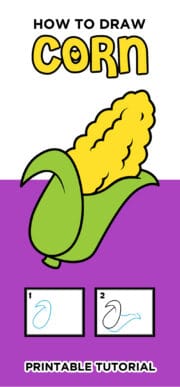 How To Draw Corn Easy Step By Step Tutorial - Made with HAPPY