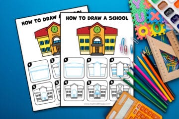 How To Draw a School - Easy Step By Step Tutorial - Made with HAPPY