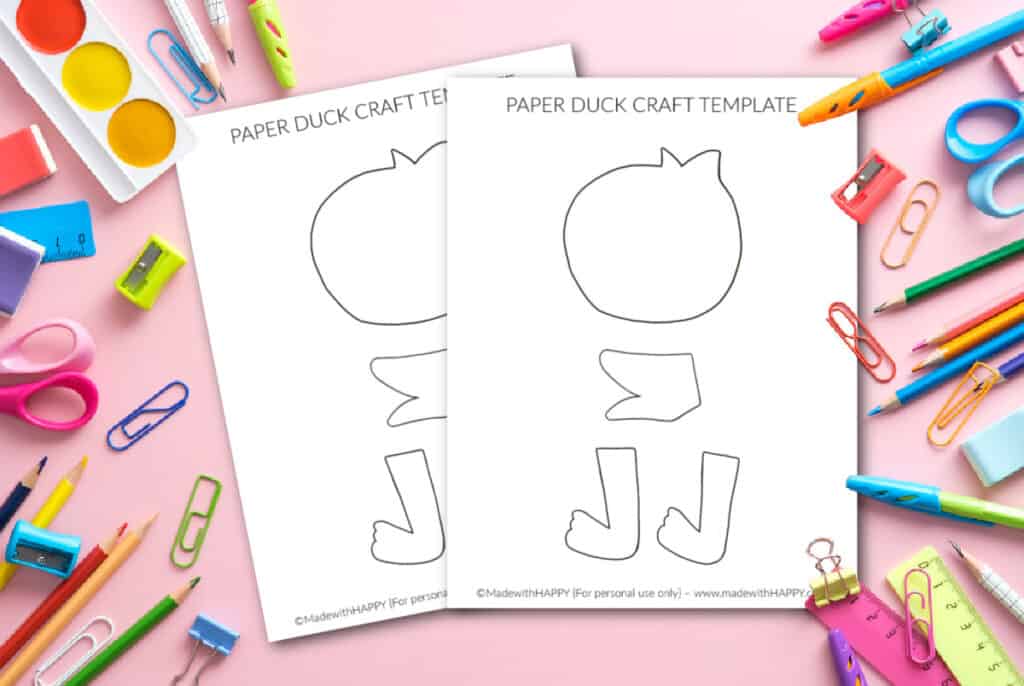 Handprint Paper Duck Craft - Made with HAPPY