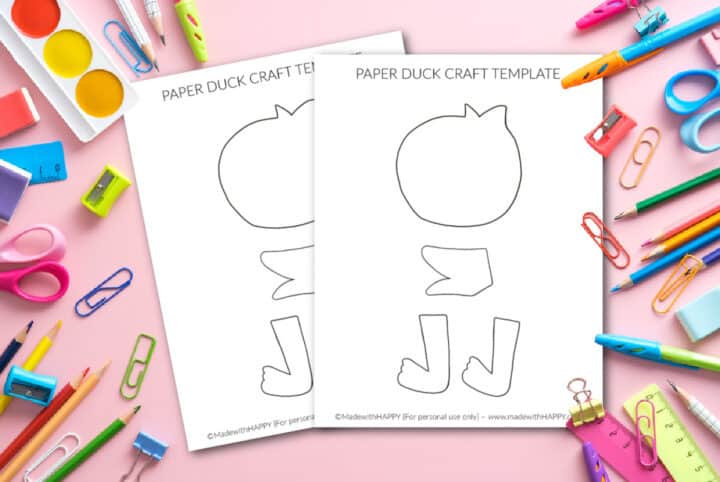 Handprint Paper Duck Craft - Made with HAPPY