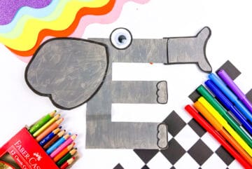 E is For Elephant Craft with Printable Letter E - Made with HAPPY