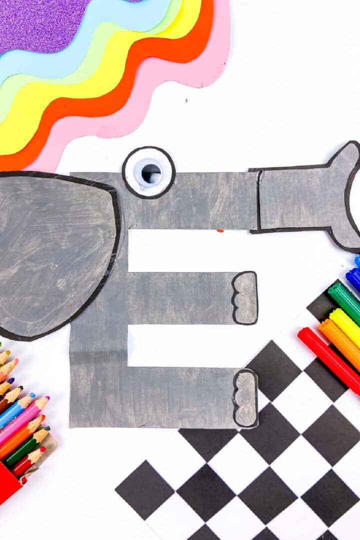 E is For Elephant Craft with Printable Letter E - Made with HAPPY