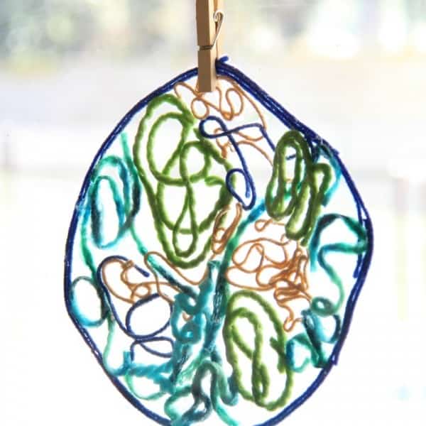 Yarn Earth Craft For Kids - Made with HAPPY