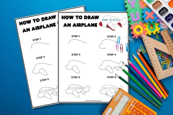 How To Draw an Airplane - Easy Step-By-Step Tutorial - Made with HAPPY