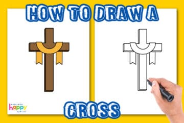 How To Draw a Cross Easy Step-By-Step Tutorial - Made with HAPPY