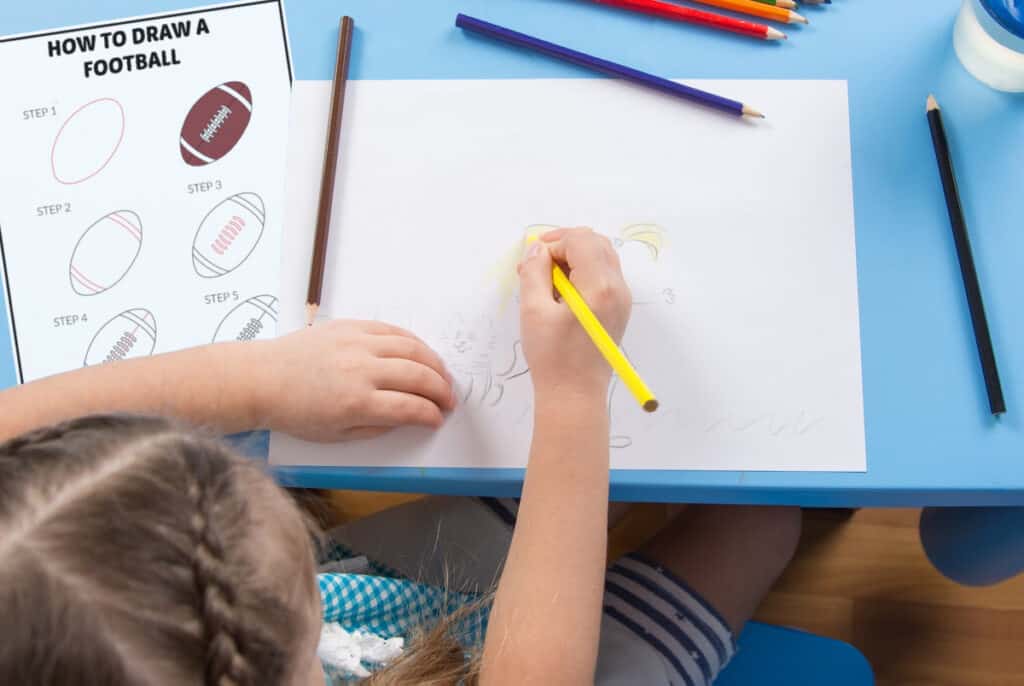 How To Draw a Football - Easy Step-By-Step Guide - Made with HAPPY