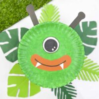 Easy Paper Plate Monster Craft (Free Template) - Made with HAPPY